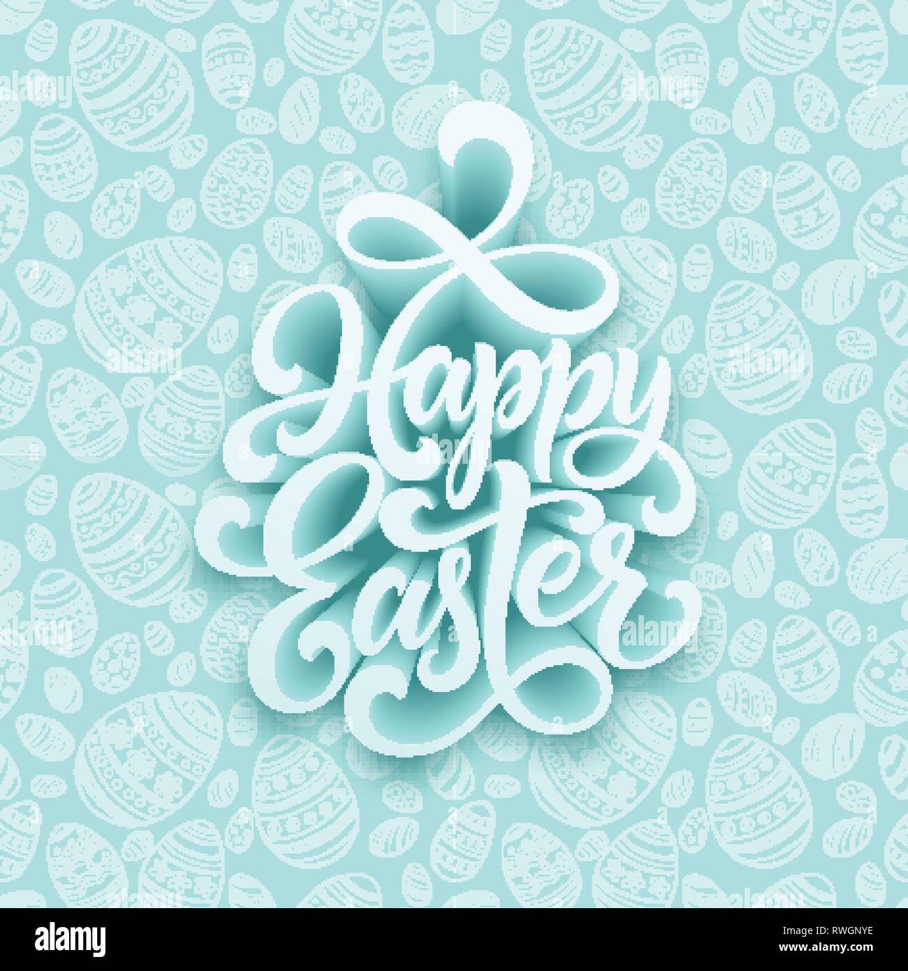 Happy Easter handwritten lettering. Holiday calligraphy. Vector ...