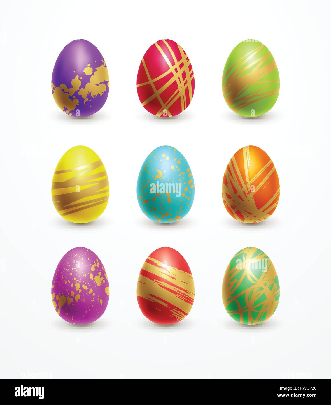 Set of color Easter eggs. Vector illustration Stock Vector Image & Art ...