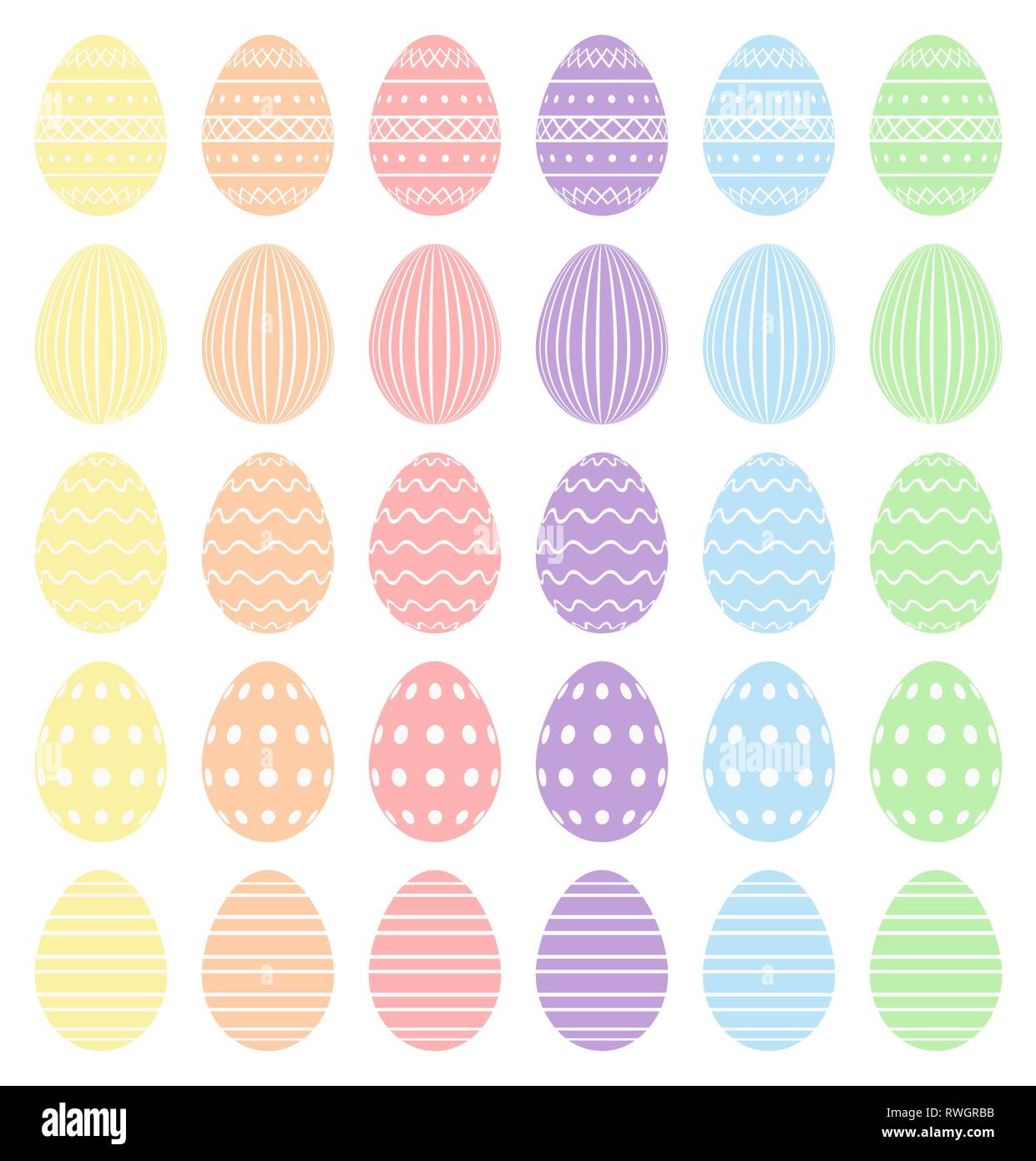 Pastel Easter Eggs Clip Art