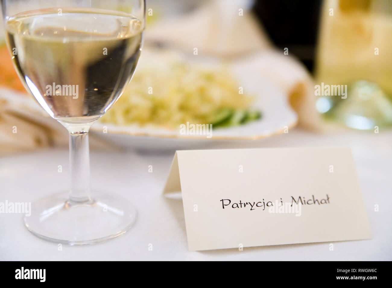 reservation card on the table in restaurant Stock Photo - Alamy