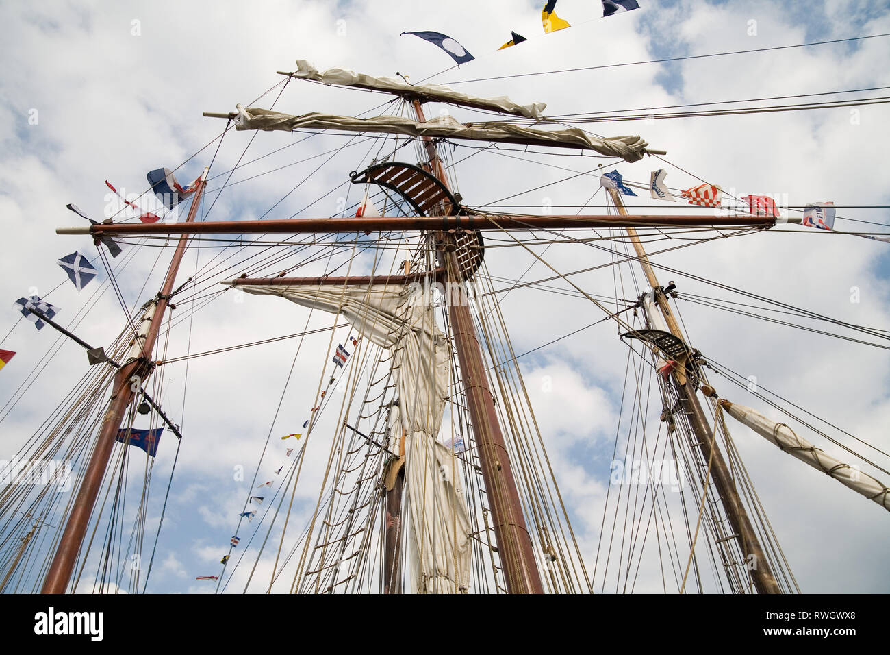 rigging of big sailing ship - photo taken in Szczecin during Tall Ships ...