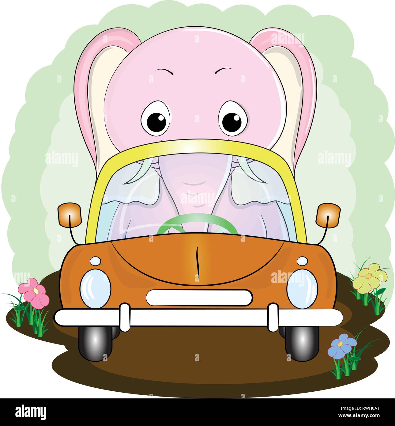 Elephant and car Stock Vector Images - Alamy