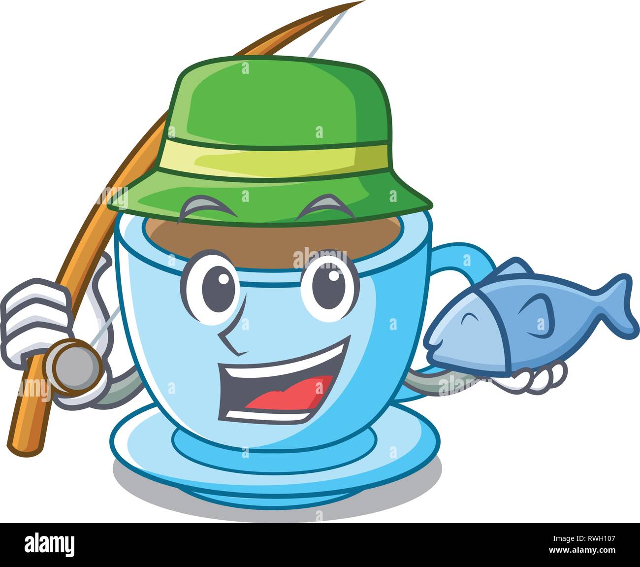 Fishing milk tea in character the shape Stock Vector Image & Art - Alamy