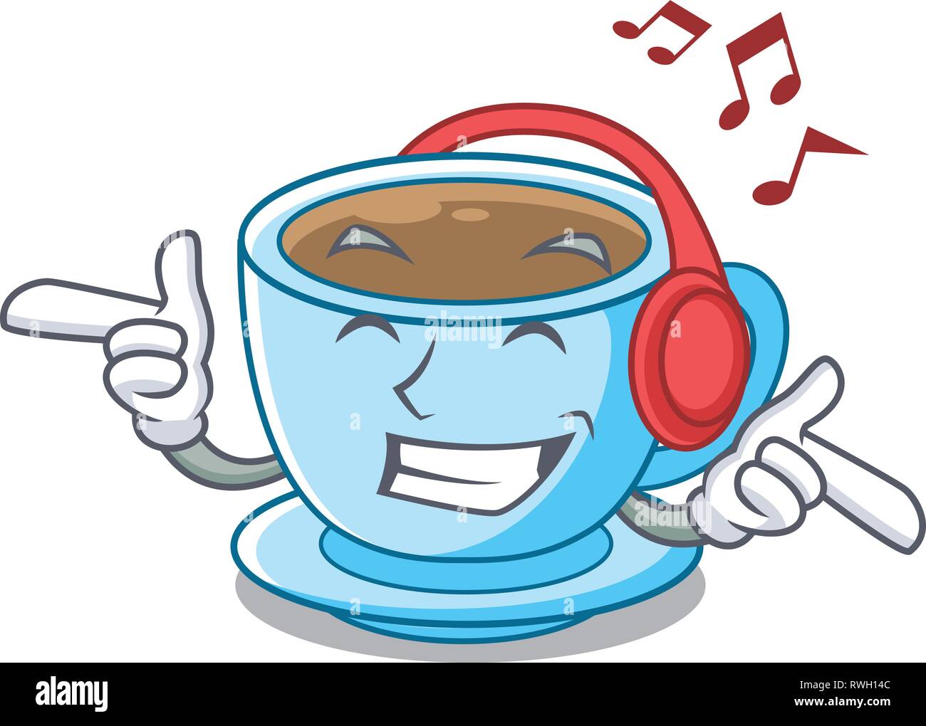 Listening music milk tea in character the shape Stock Vector Image ...