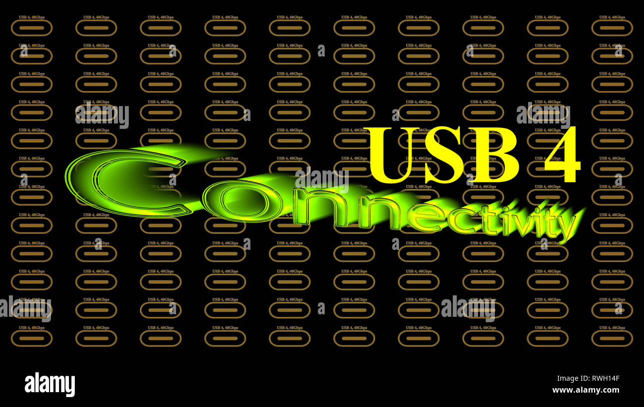 The USB 4 icon isolated isolated on white background Stock Photo - Alamy