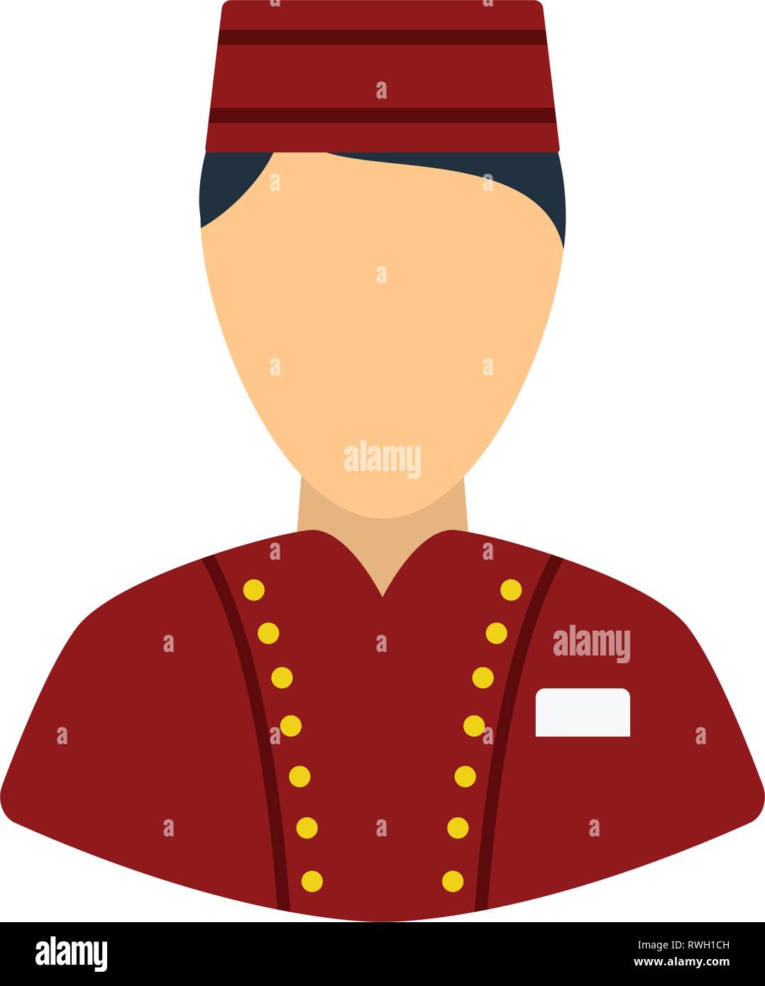 Hotel boy icon. Flat color design. Vector illustration Stock Vector ...