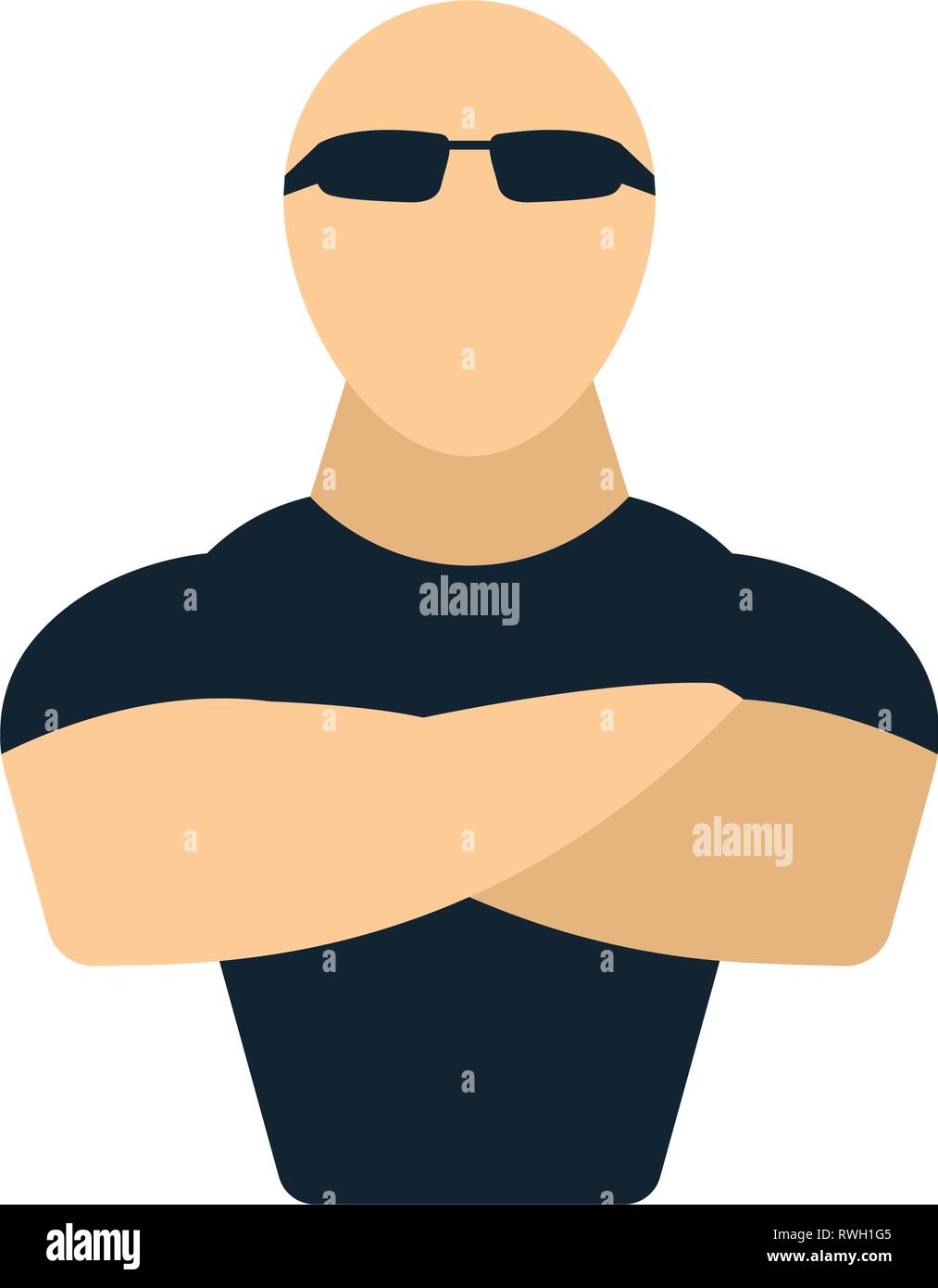 Night club security icon. Flat color design. Vector illustration Stock ...