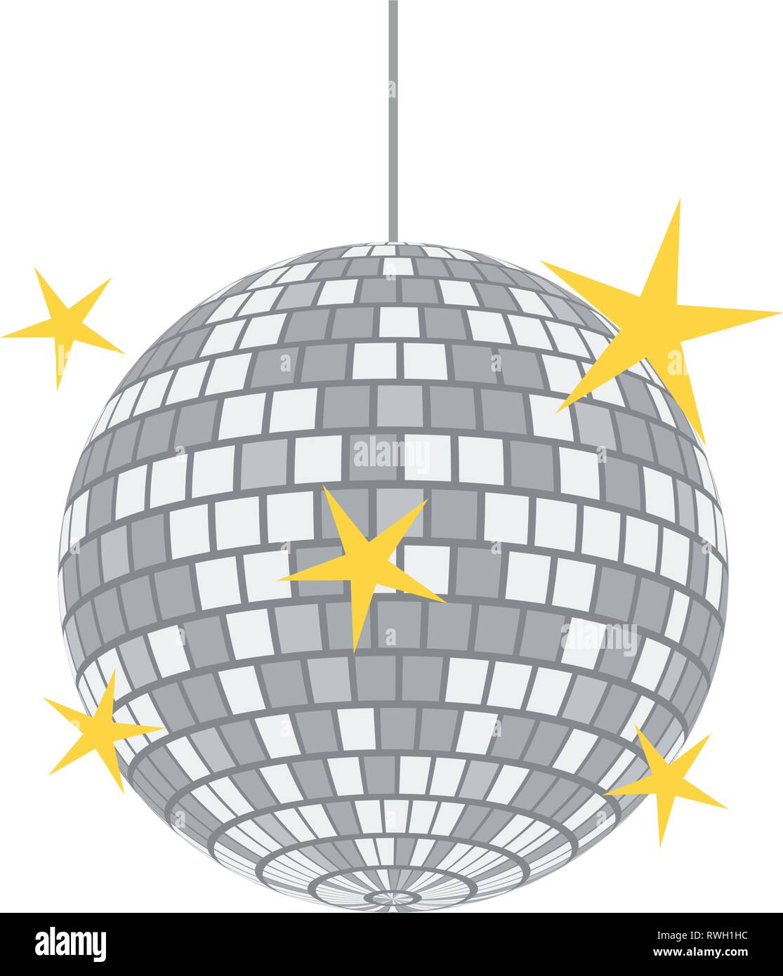 Night Clubs Disco Sphere Icon. Thin Line With Blue Fill Design. Vector ...