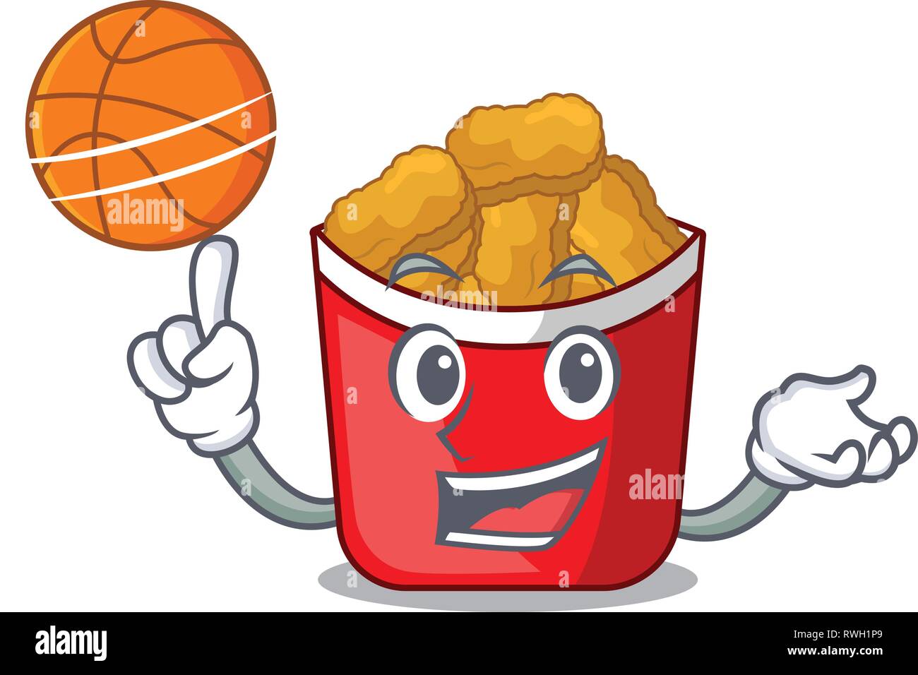 With basketball chicken nuggets isolated with the character Stock ...