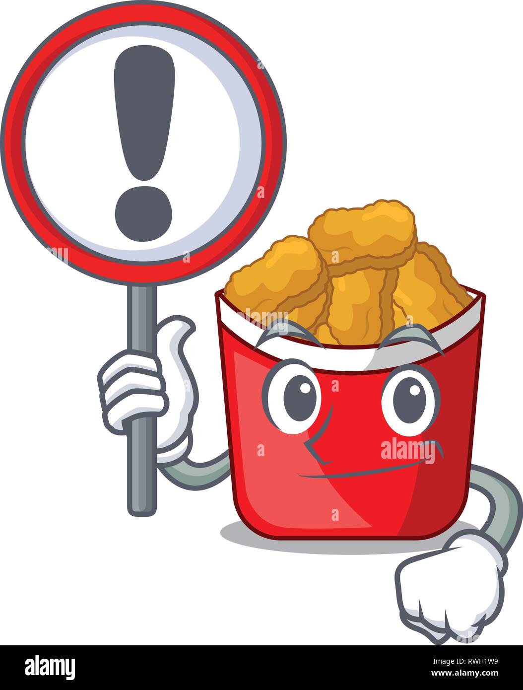 With sign chicken nuggets isolated with the character Stock Vector ...