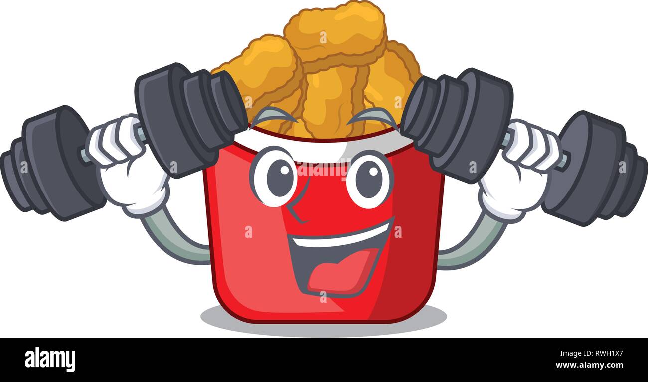 Fitness chicken nuggets isolated with the character Stock Vector Image ...