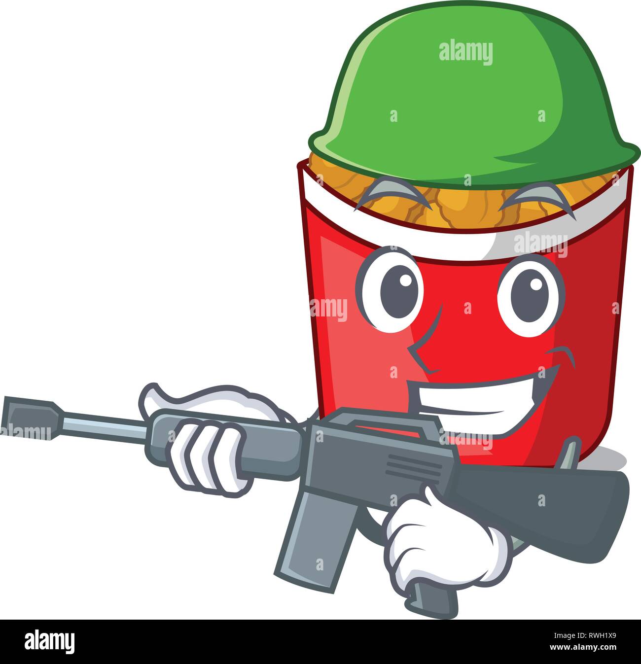 Army chicken nuggets isolated with the character Stock Vector Image ...