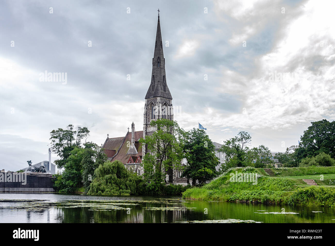 Copenhagen, Denmark - July 24, 2017: Famous St Albans Anglican Church ...