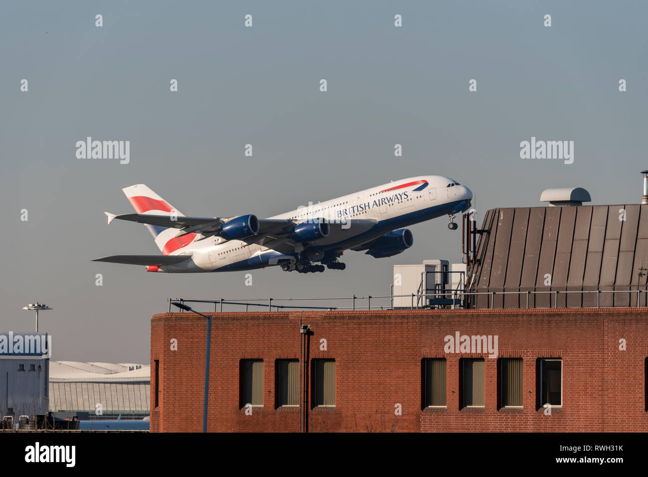 British Airways Airbus A380 super jumbo jet plane airliner G-XLED ...