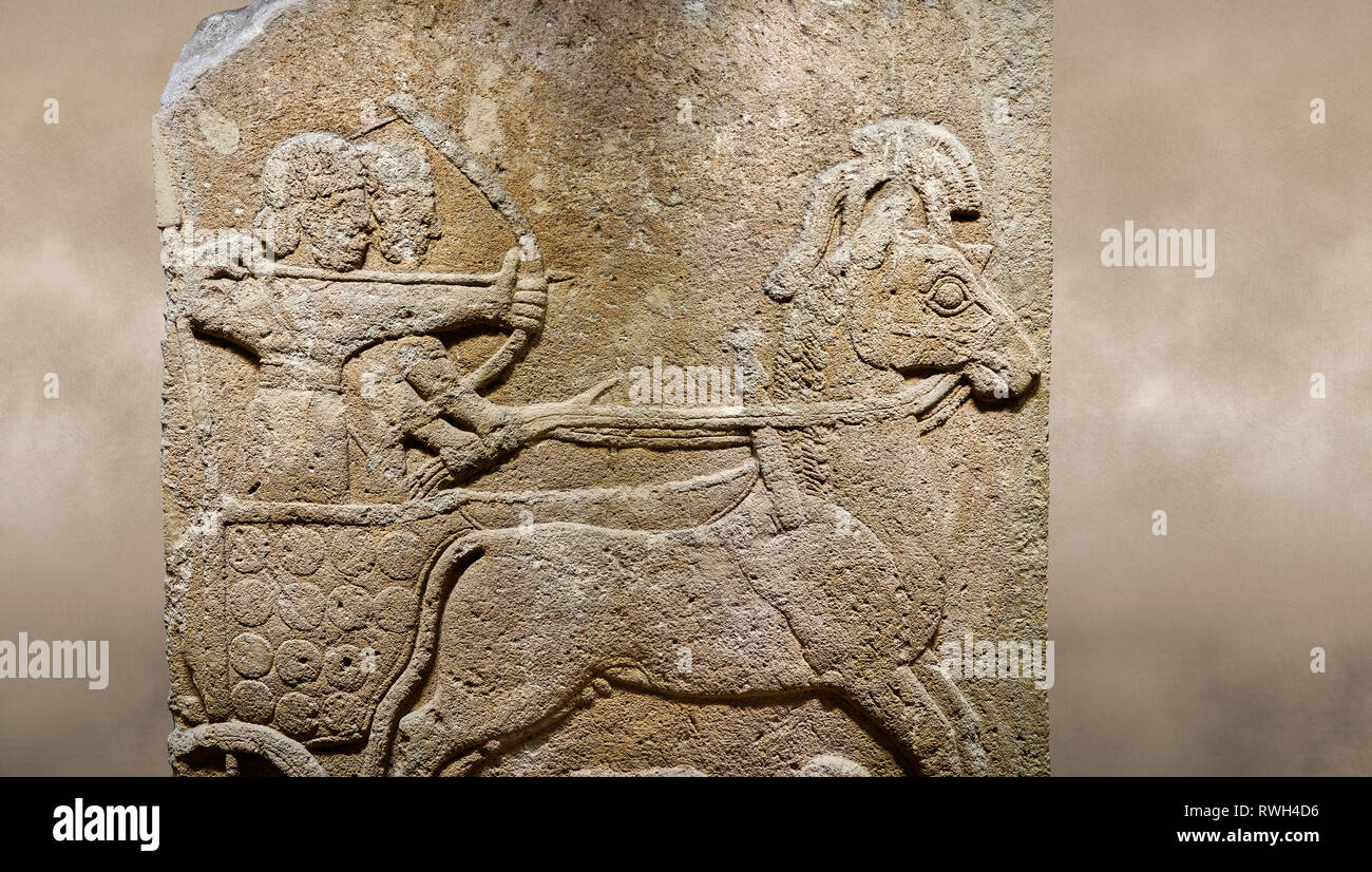 Photo of Hittite relief sculpted orthostat stone panel of Long Wall ...