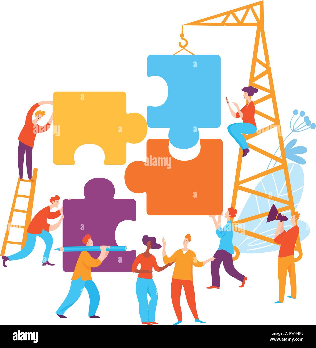 Vector concept illustration with make solution process Stock Vector ...