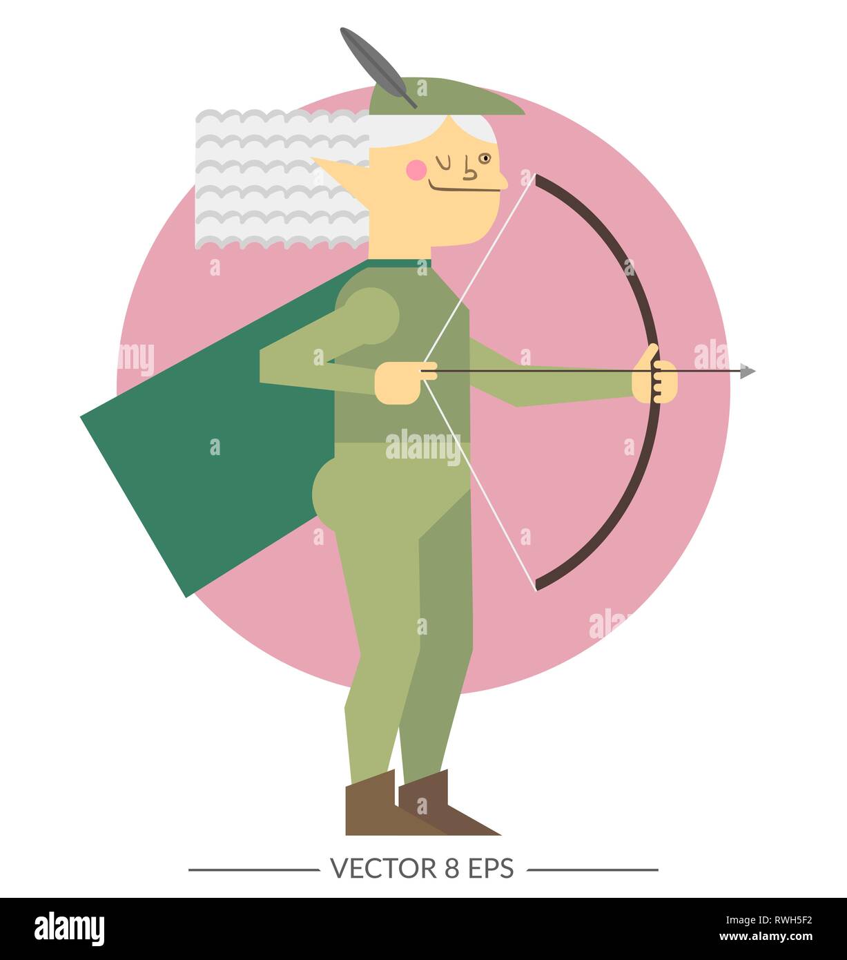 Vector. Flat style fantasy wood elf Stock Vector Image & Art - Alamy