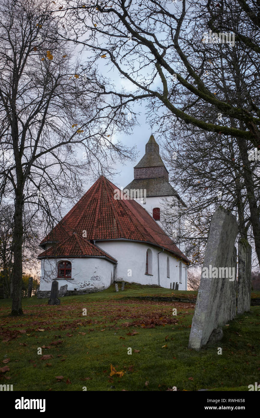 Hyssna old church Stock Photo - Alamy