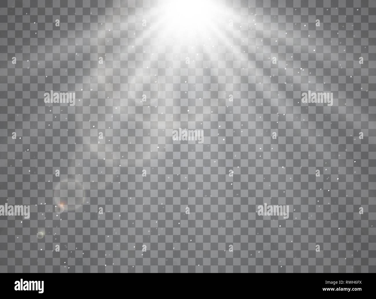 Light flare special effect with rays of light and magic sparkles. Glow ...