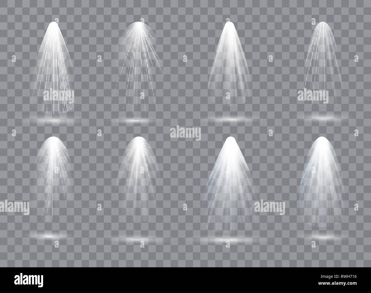 Scene illumination collection, transparent effects. Bright lighting ...