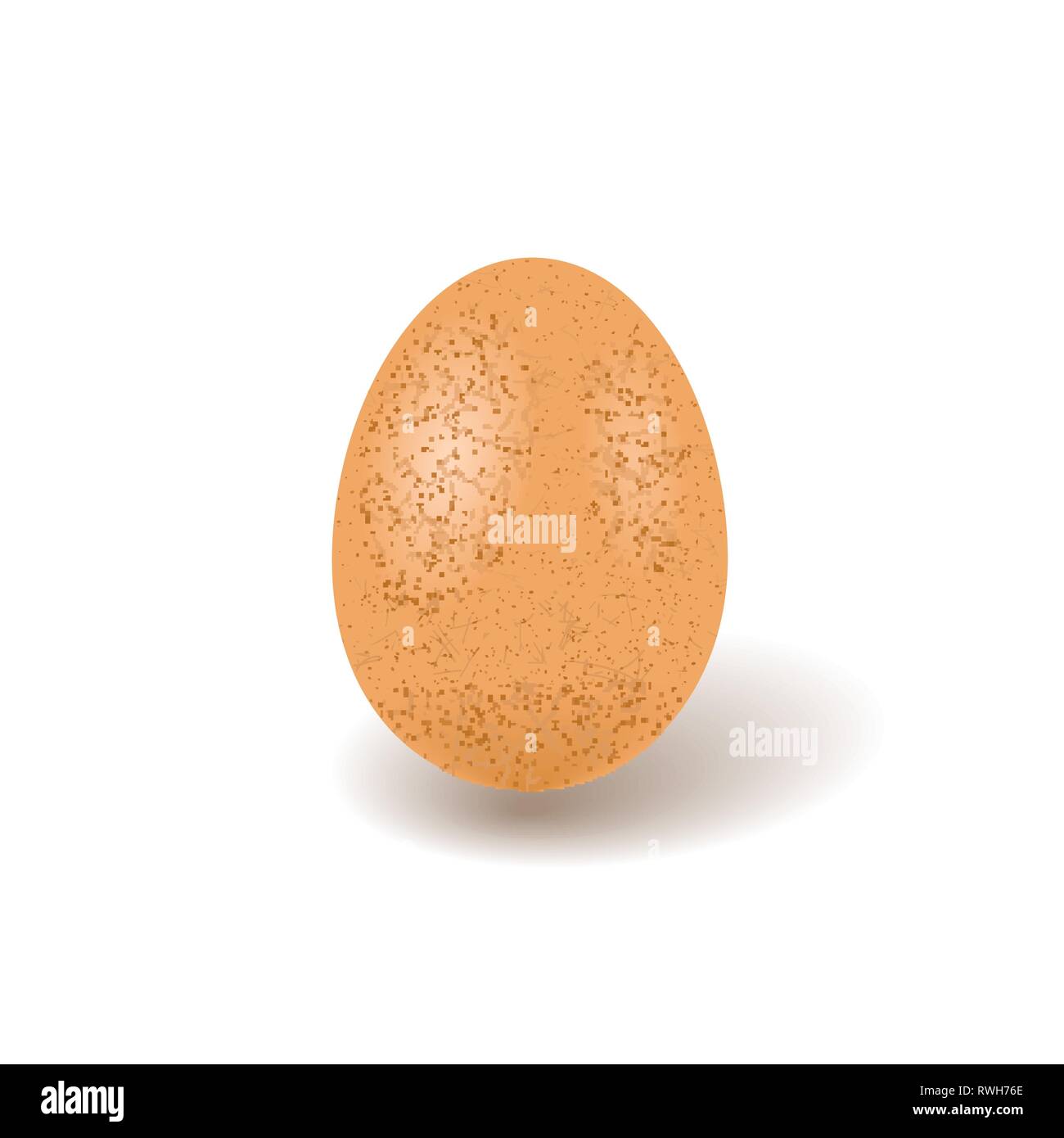 One brown chicken egg with shadow isolated on white background close up ...