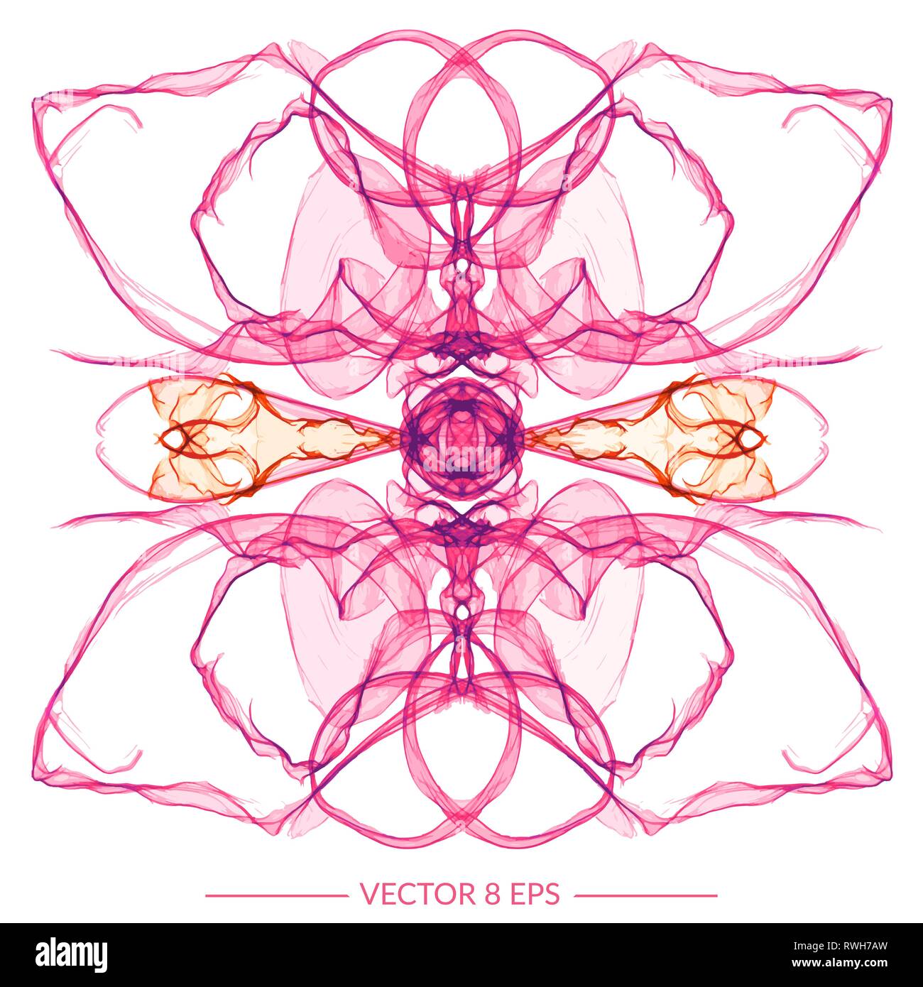 Beautiful symmetry vector figure. Hand drawn linear abstract pattern ...