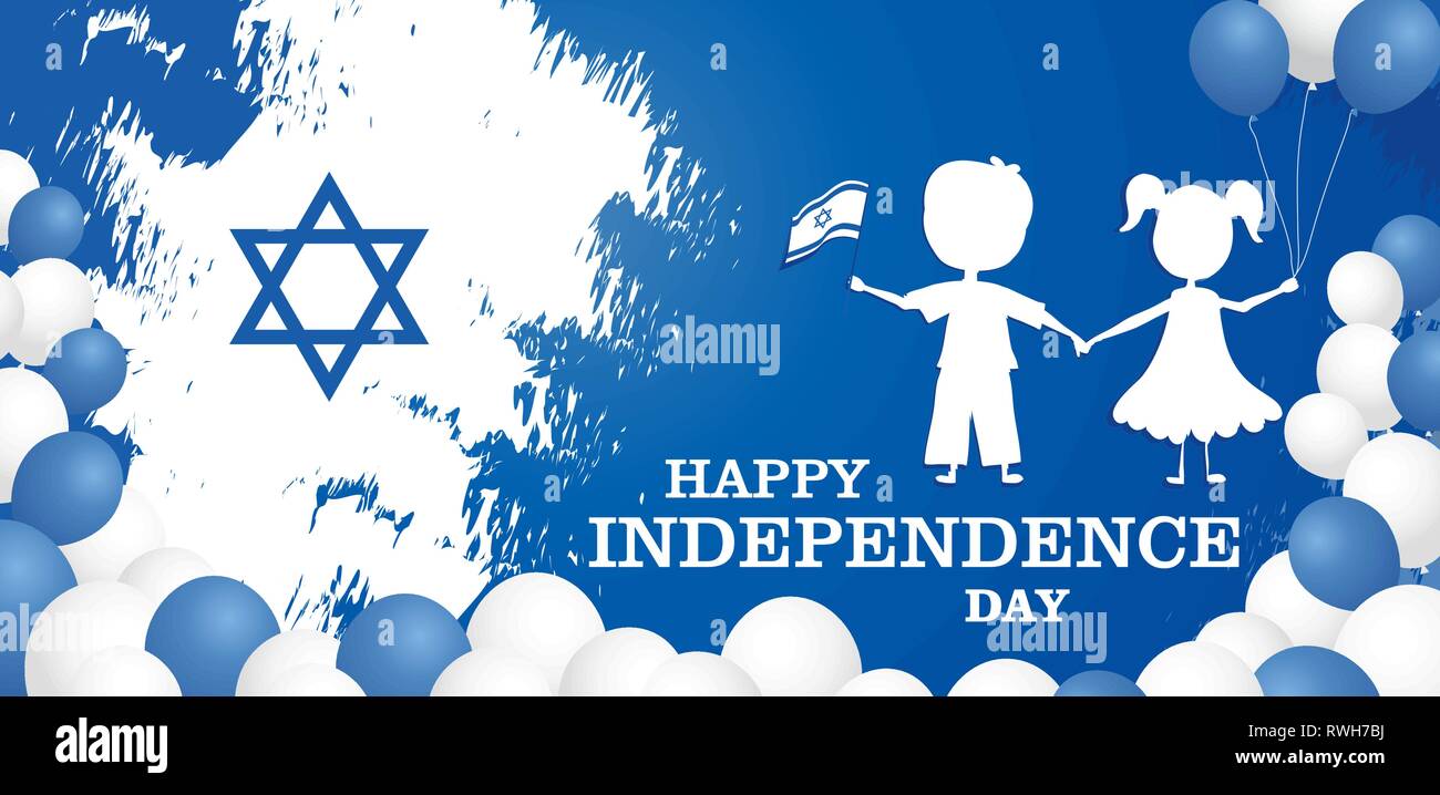 Happy independence day of Israel. Israel festive day on April 19 Stock ...