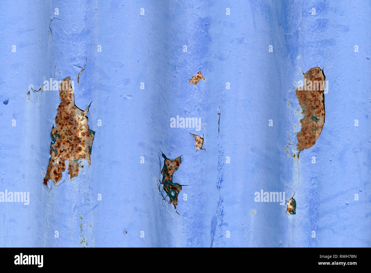 Blue metal texture, corrugated iron, background, abstract Stock Photo ...