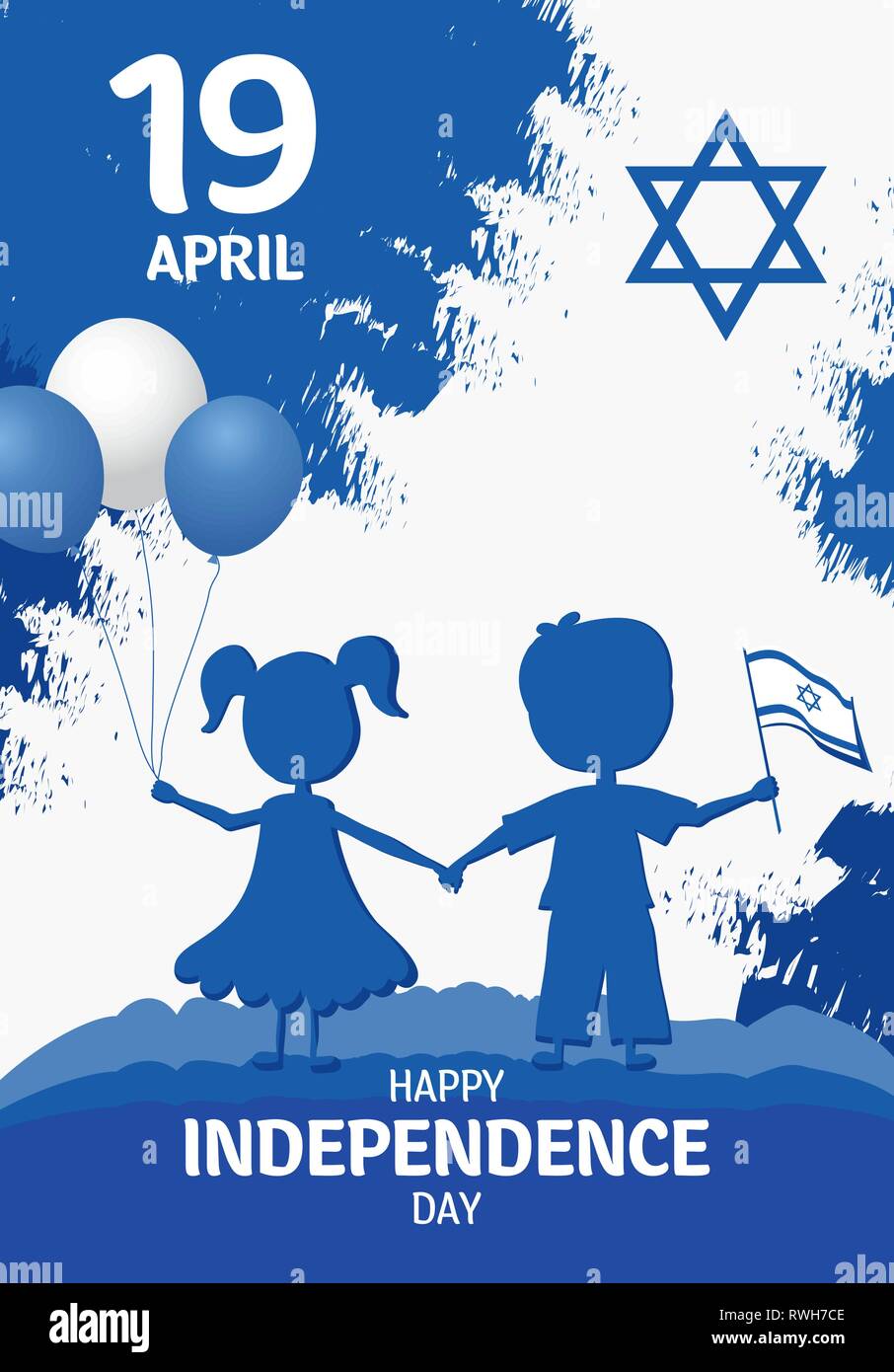 Happy independence day of Israel. Israel festive day on April 19 Stock ...