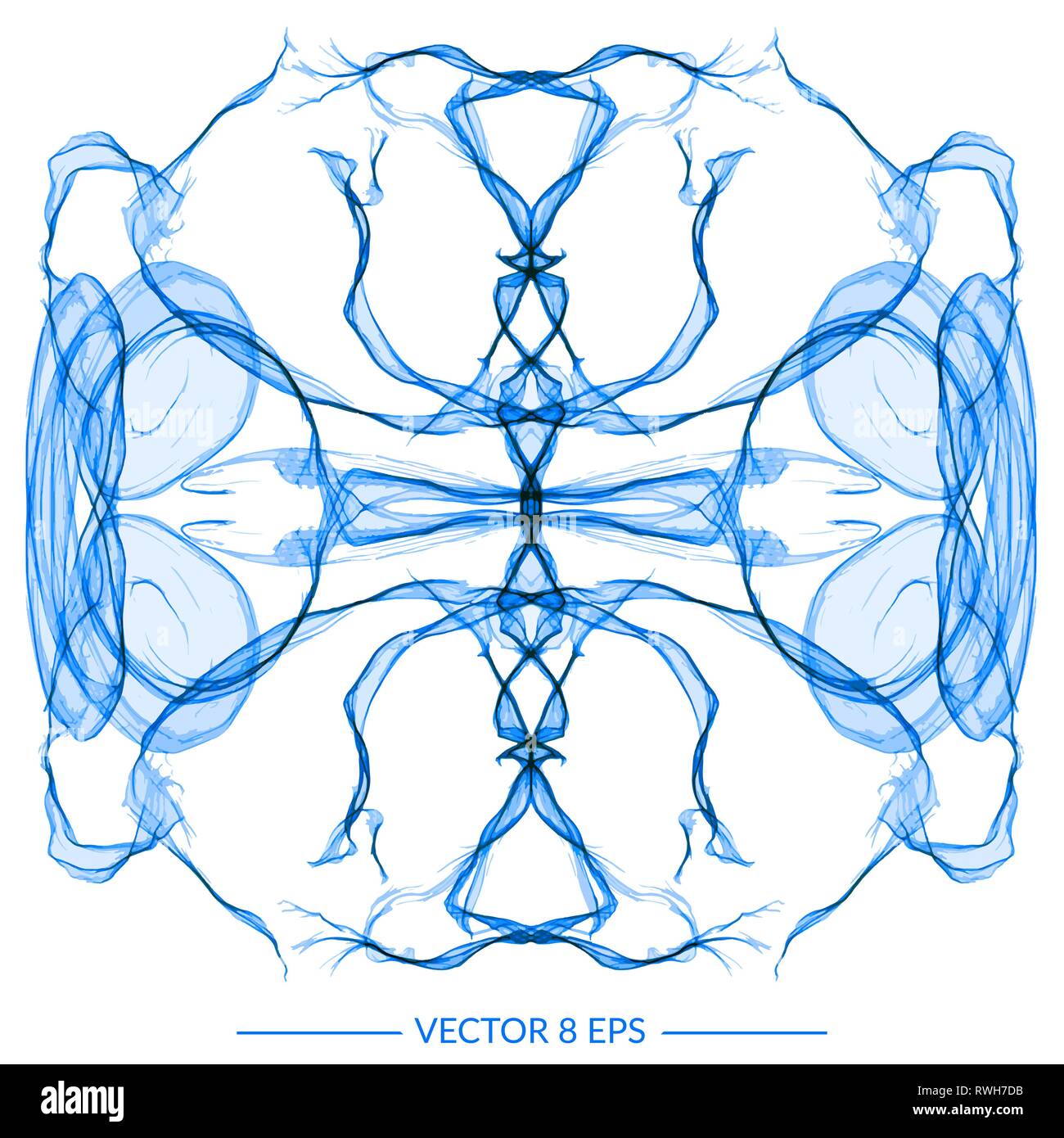 Beautiful symmetry vector figure. Hand drawn linear abstract pattern ...