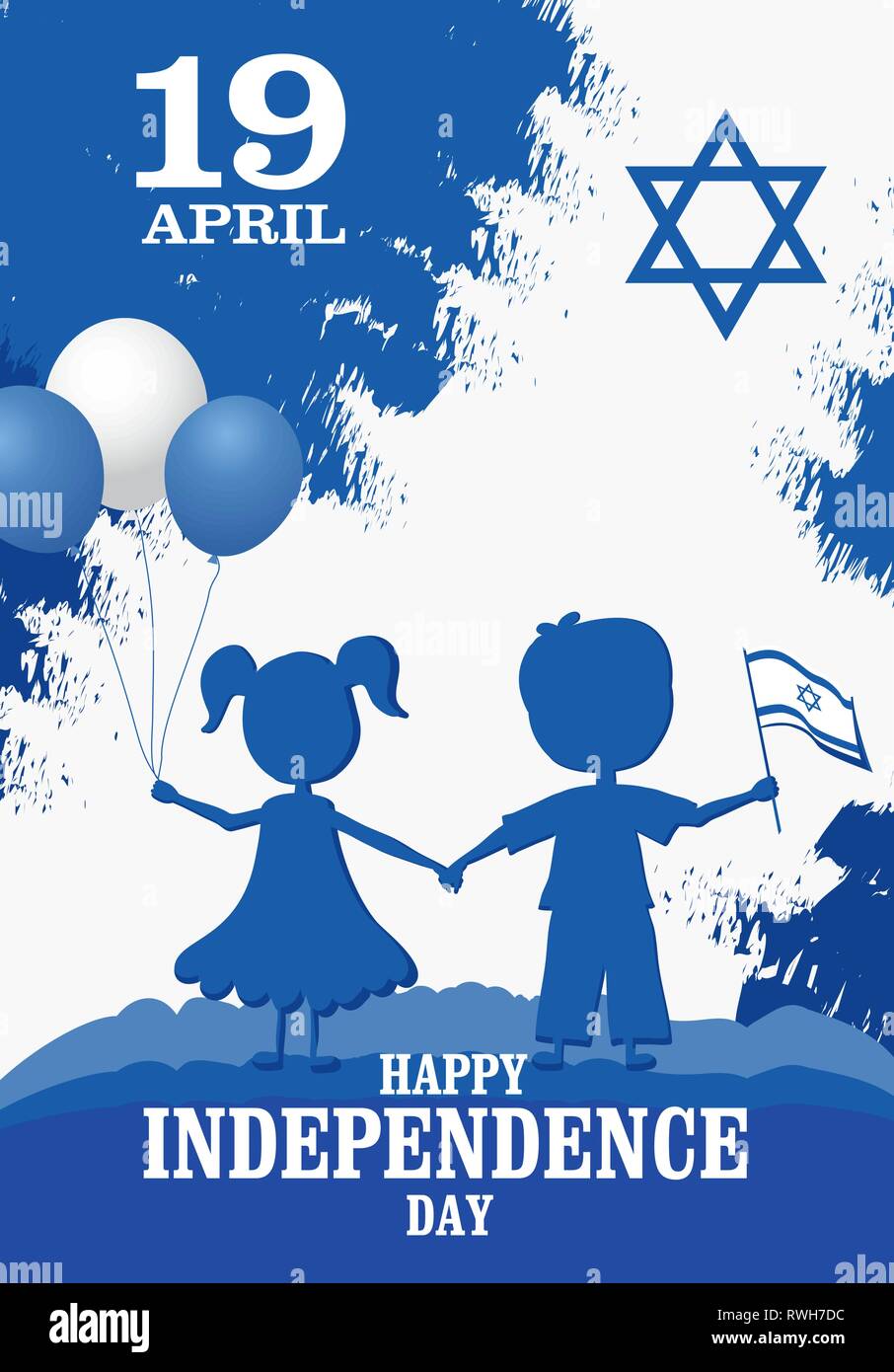 Happy independence day of Israel. Israel festive day on April 19 Stock ...