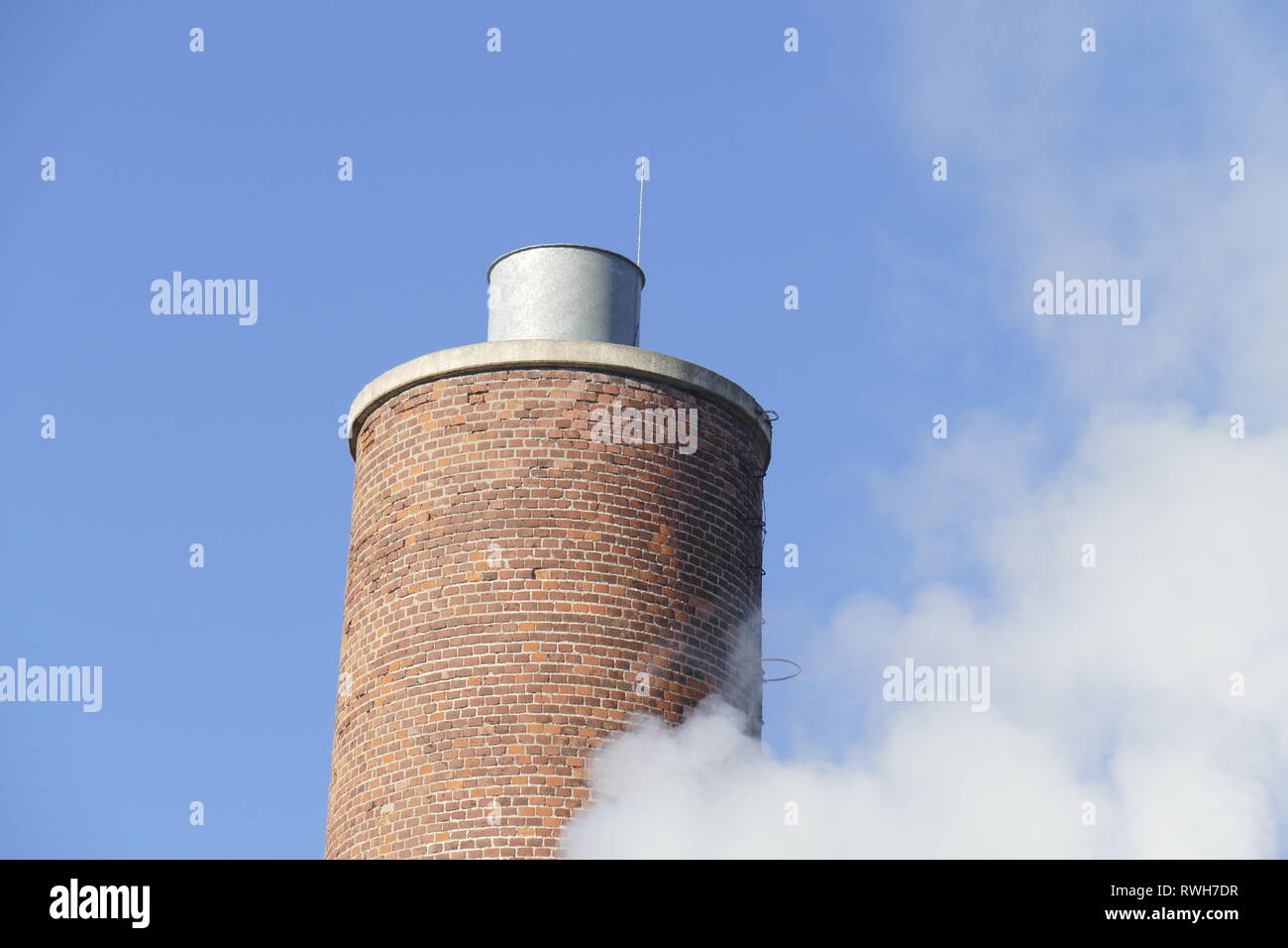 Old smoking factory chimney from brick, Bremen, Germany, Europe Stock ...