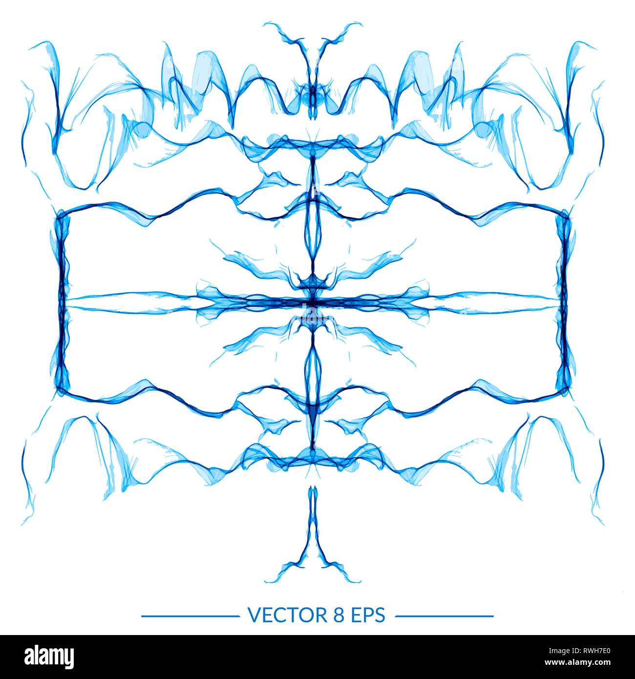 Beautiful symmetry vector figure. Hand drawn linear abstract pattern ...