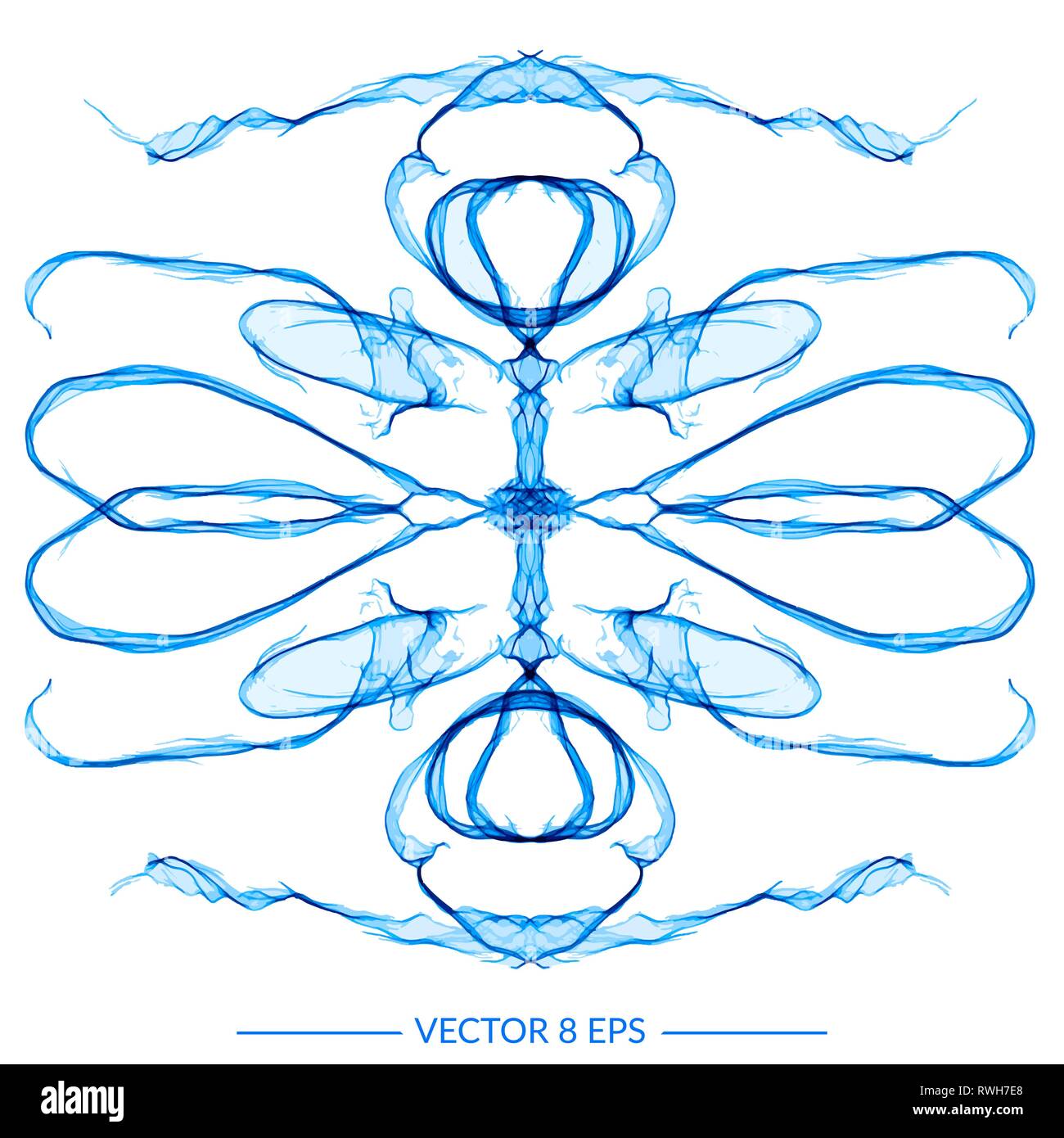 Beautiful symmetry vector figure. Hand drawn linear abstract pattern ...