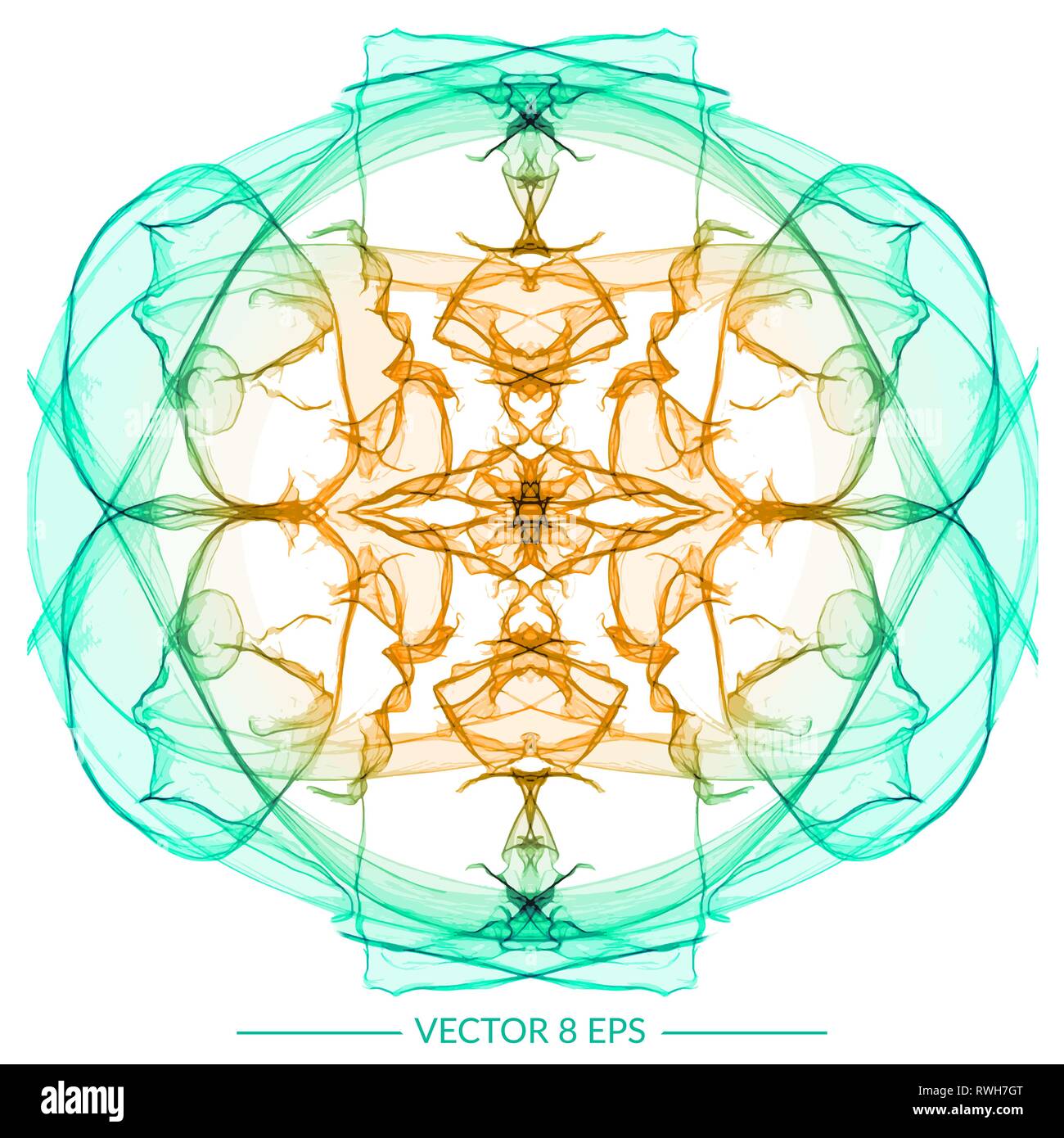 Beautiful symmetry vector figure. Hand drawn linear abstract pattern ...