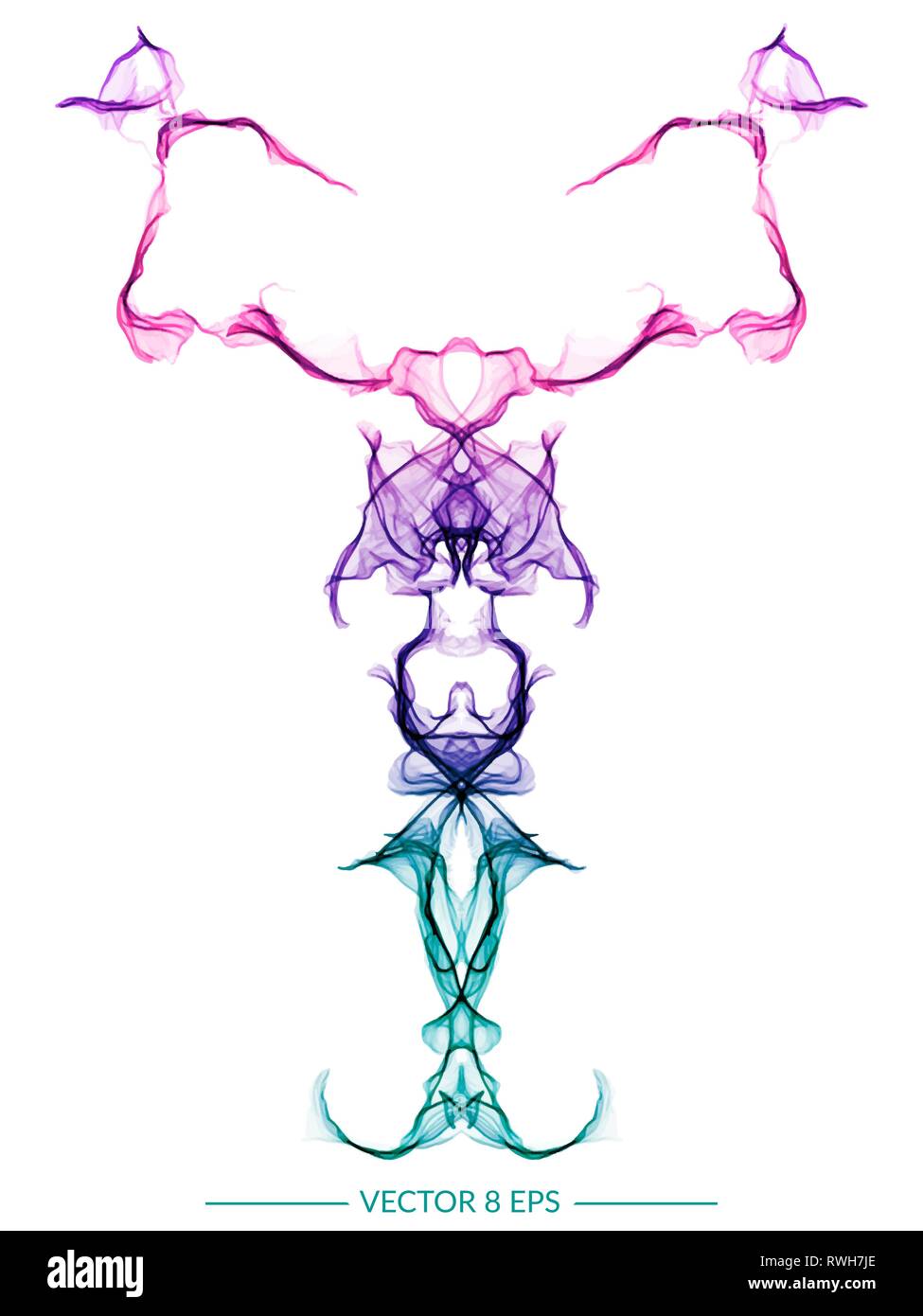 Beautiful symmetry vector figure. Hand drawn linear abstract pattern ...