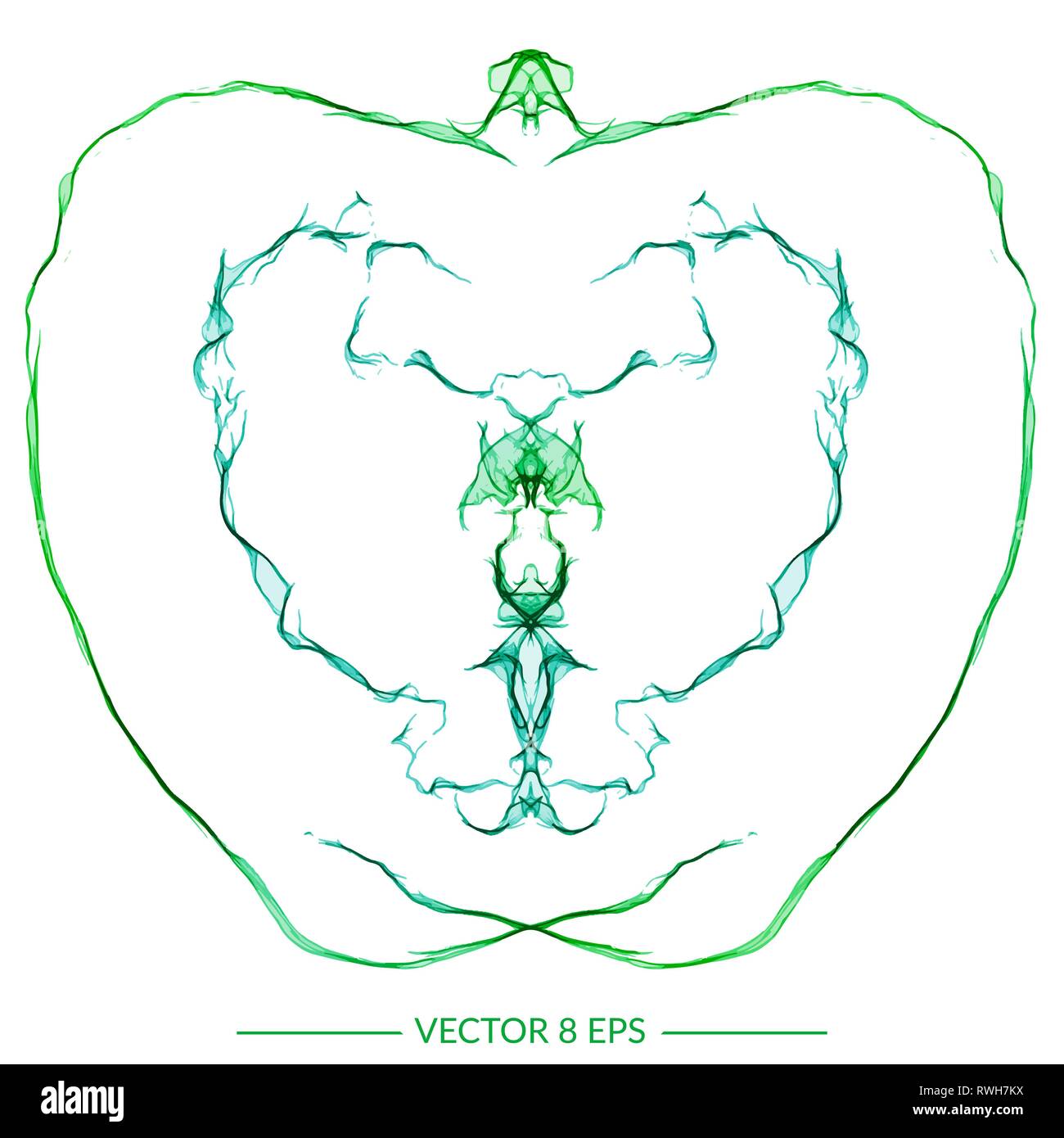 Beautiful symmetry vector figure. Hand drawn linear abstract pattern ...