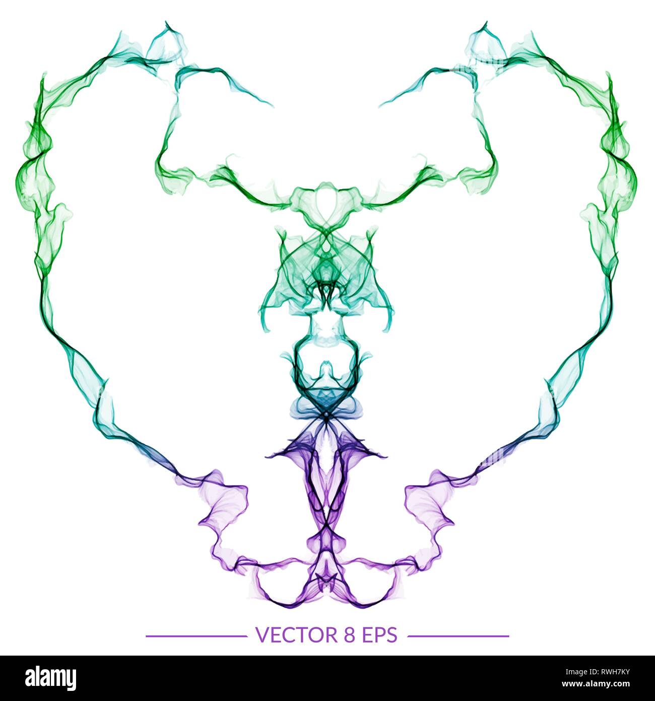 Beautiful symmetry vector figure. Hand drawn linear abstract pattern ...