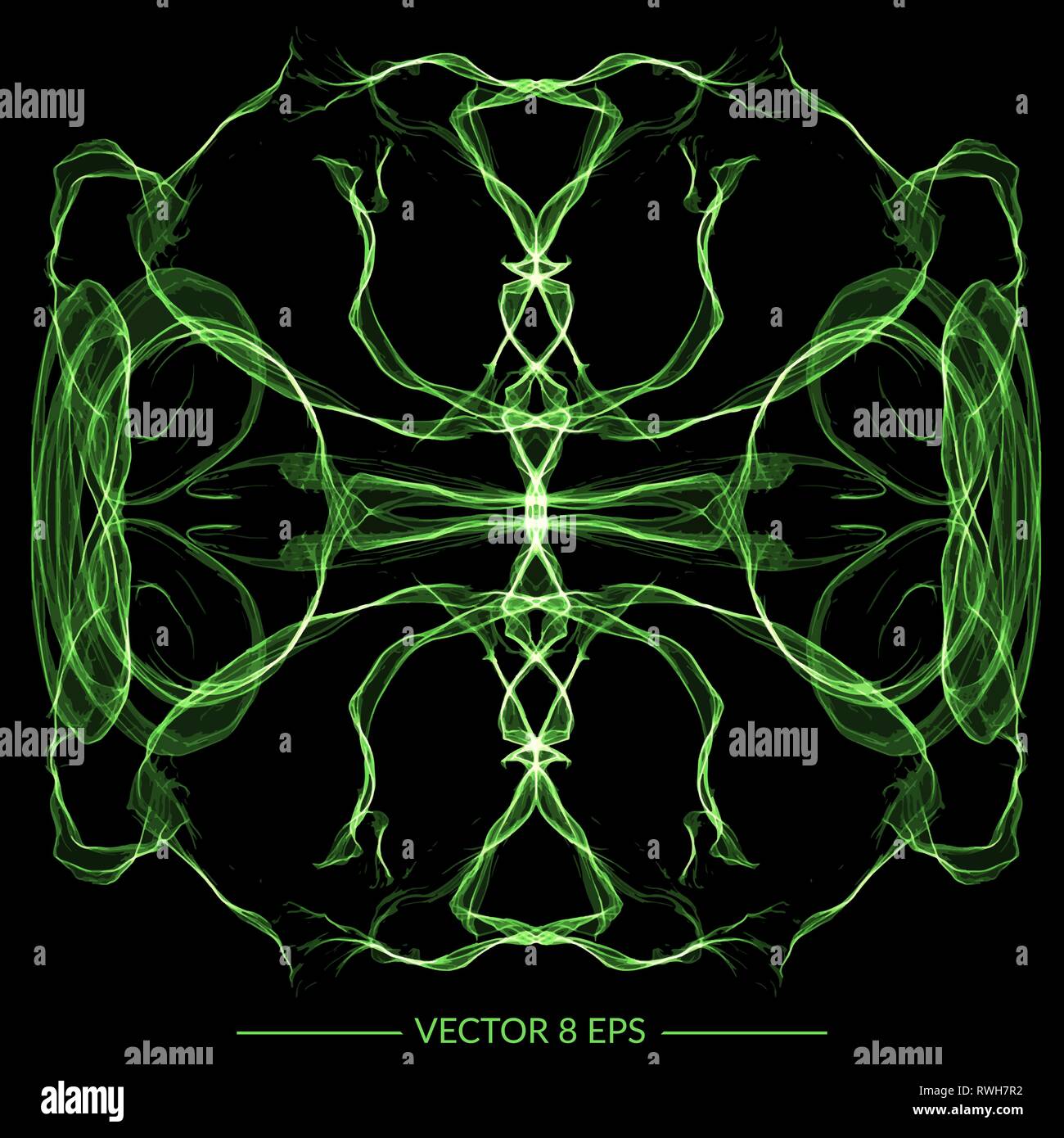 Beautiful symmetry vector figure. Hand drawn linear abstract pattern ...