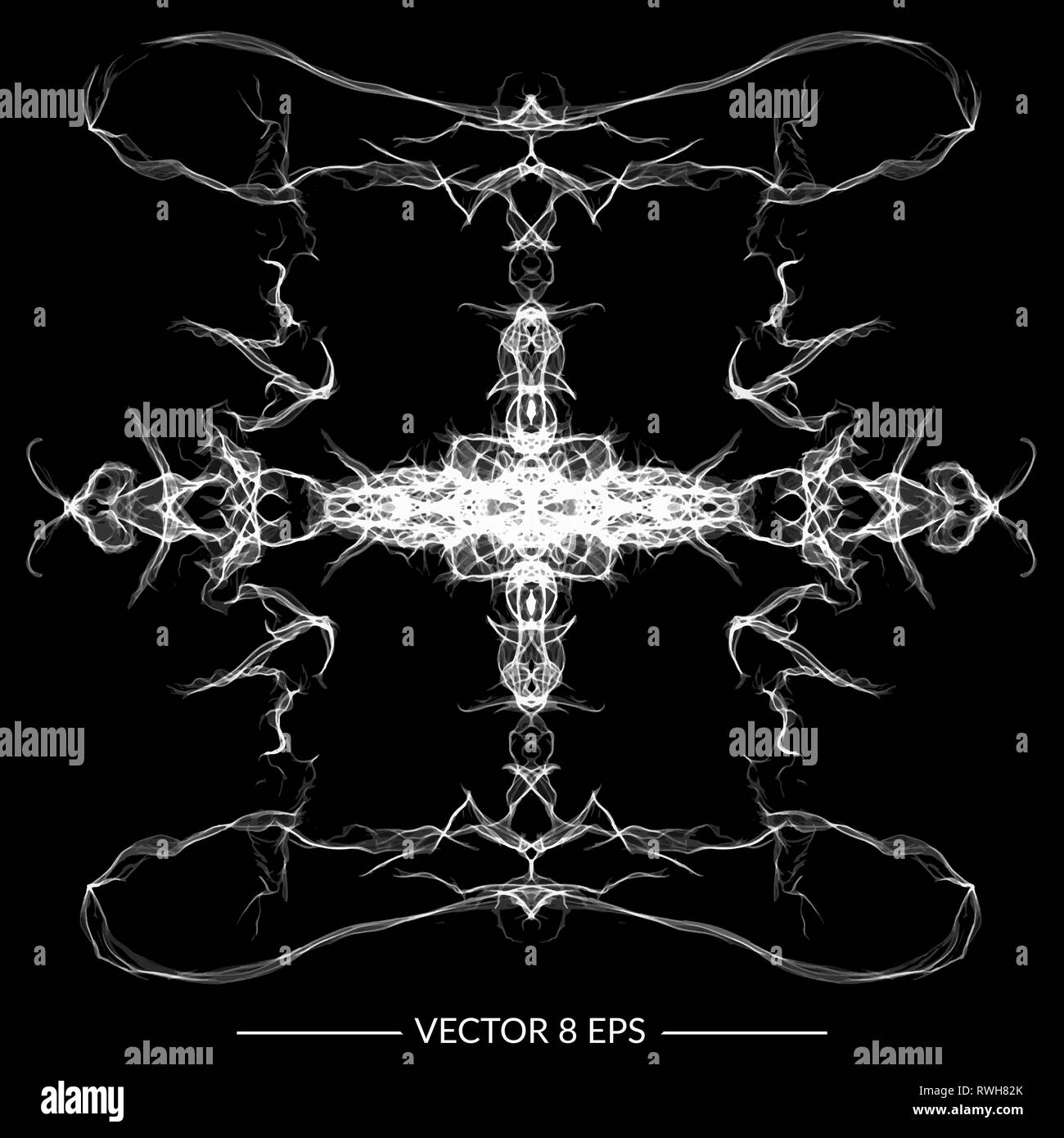 Beautiful symmetry vector figure. Hand drawn linear abstract pattern ...