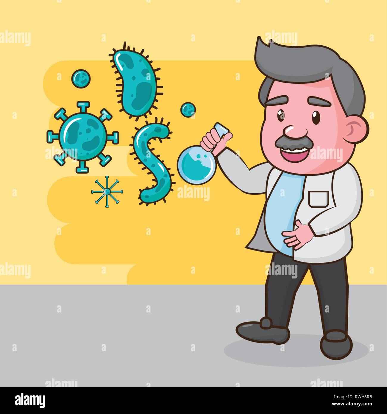 Male doctor analyzing scientific Stock Vector Images - Alamy