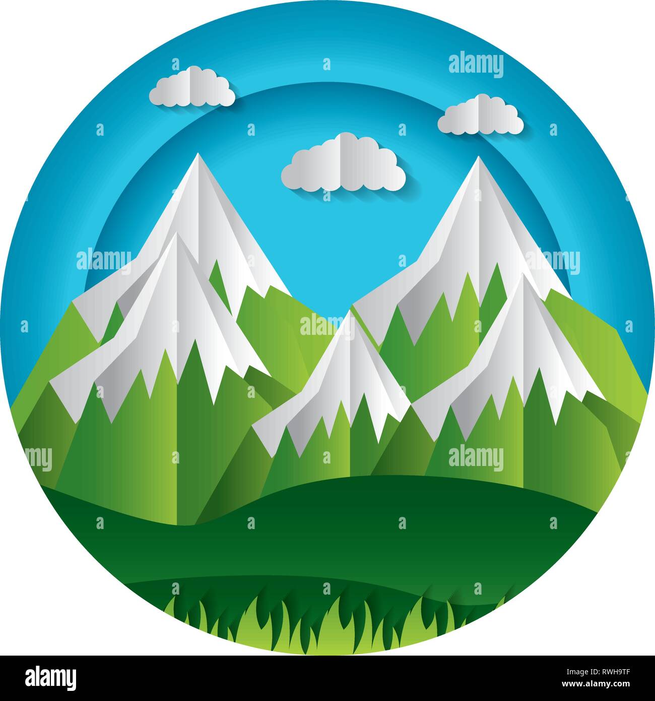 paper origami landscape Stock Vector Image & Art - Alamy