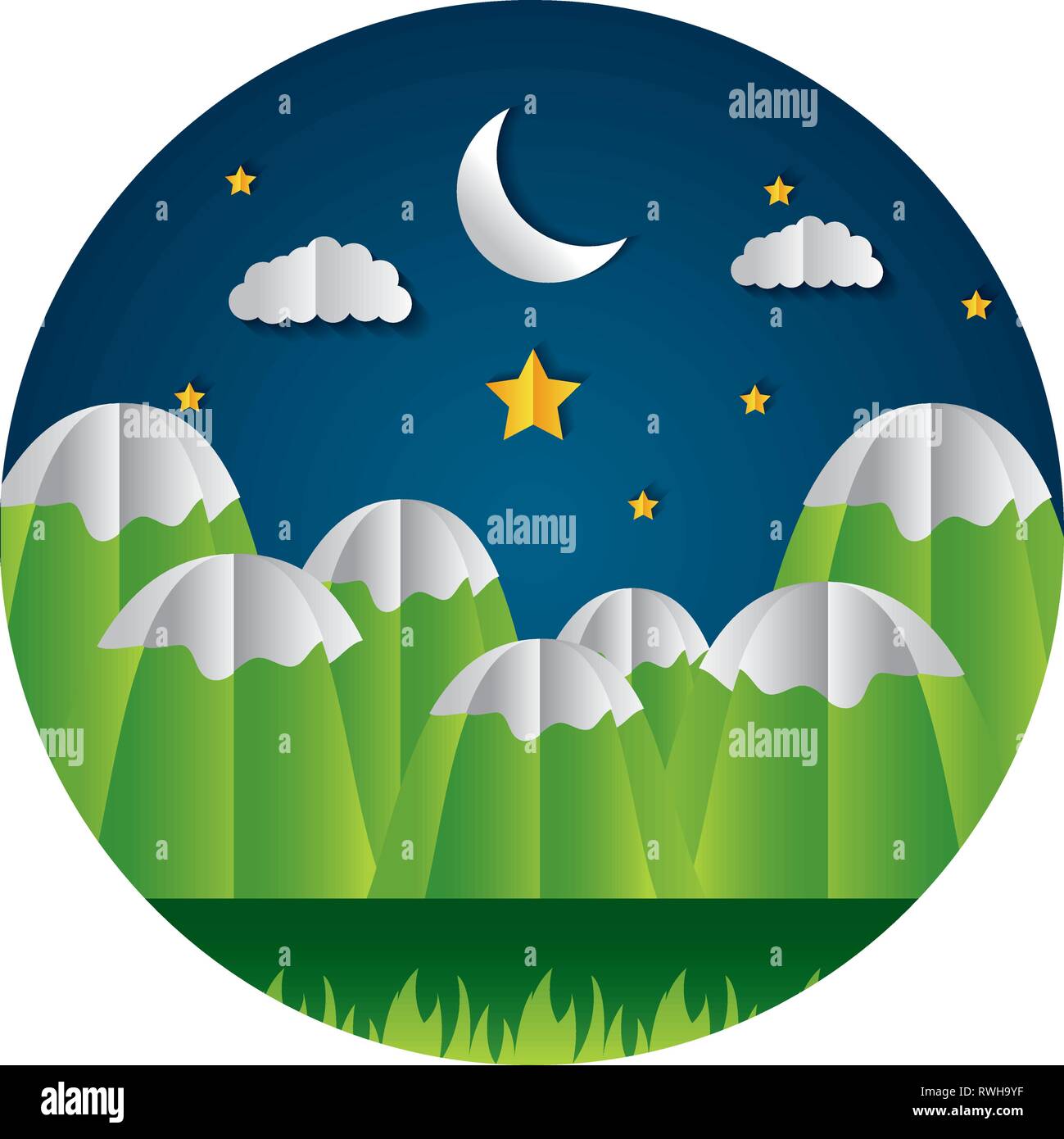 paper origami landscape Stock Vector Image & Art - Alamy