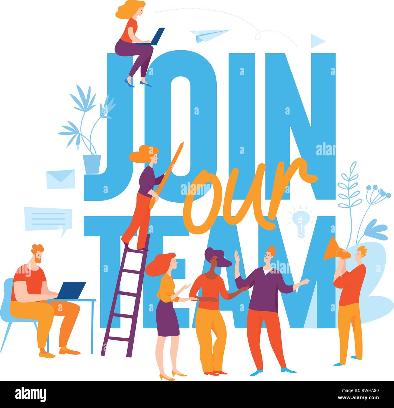 Human resource join our team concept vector illustration Stock Vector ...