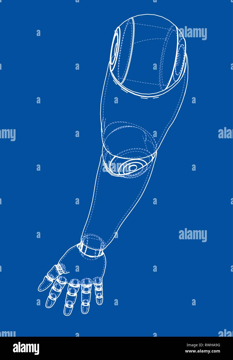 Robot hand outline. Vector rendering of 3d Stock Vector Image & Art - Alamy