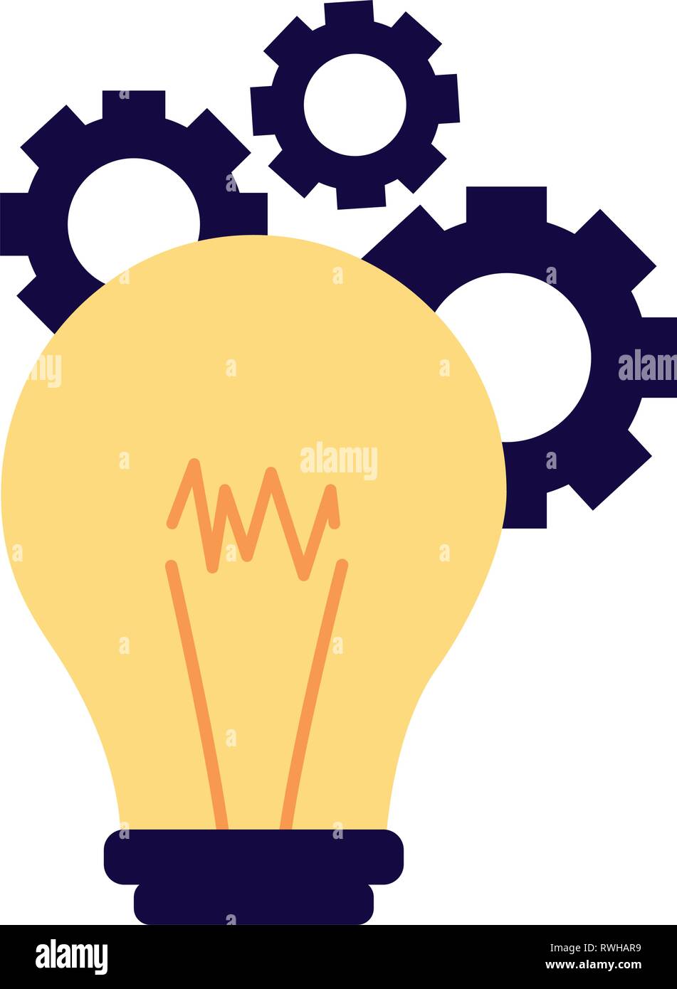 creativity bulb gears Stock Vector Image & Art - Alamy