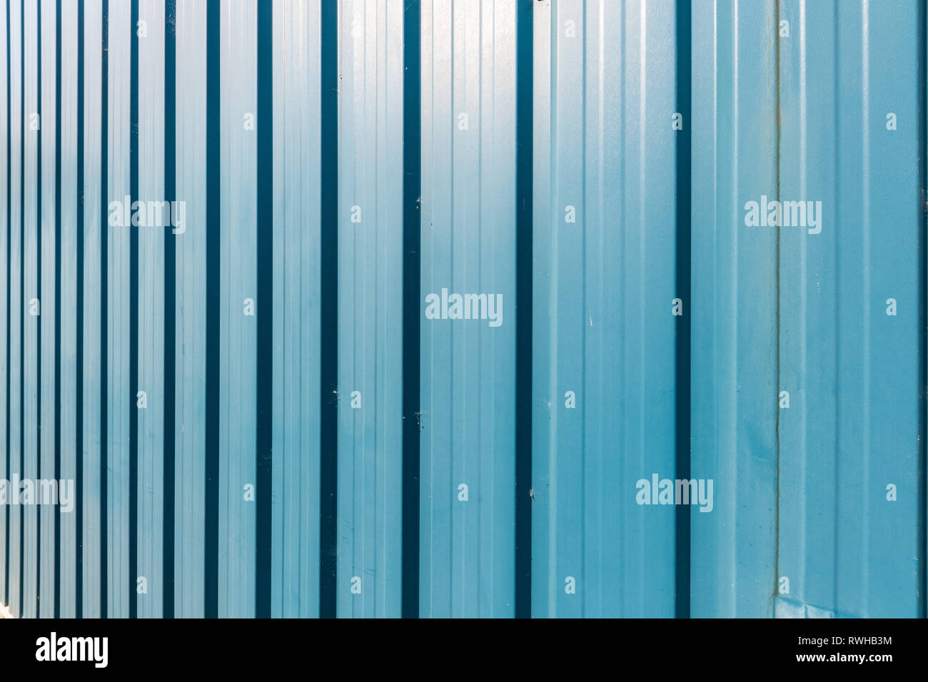 Blue metal Panelled walls Stock Photo - Alamy