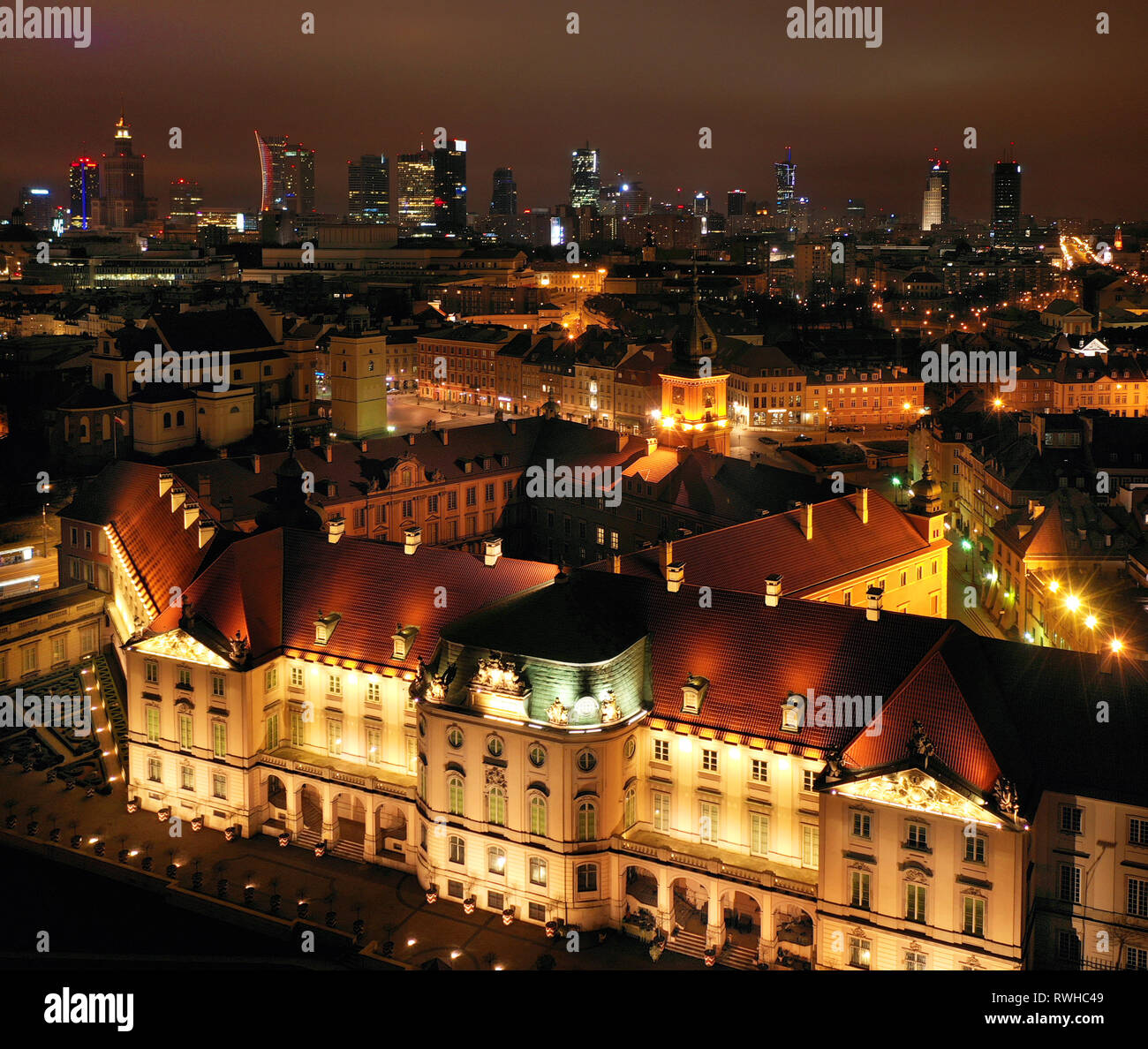 Warsaw royal castle aerial hi-res stock photography and images - Alamy