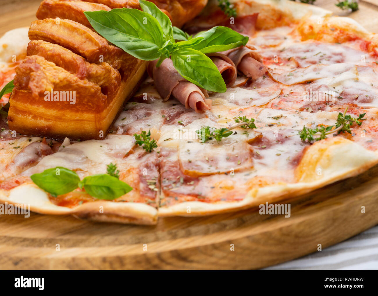Delicious homemade Italian pizza Stock Photo - Alamy