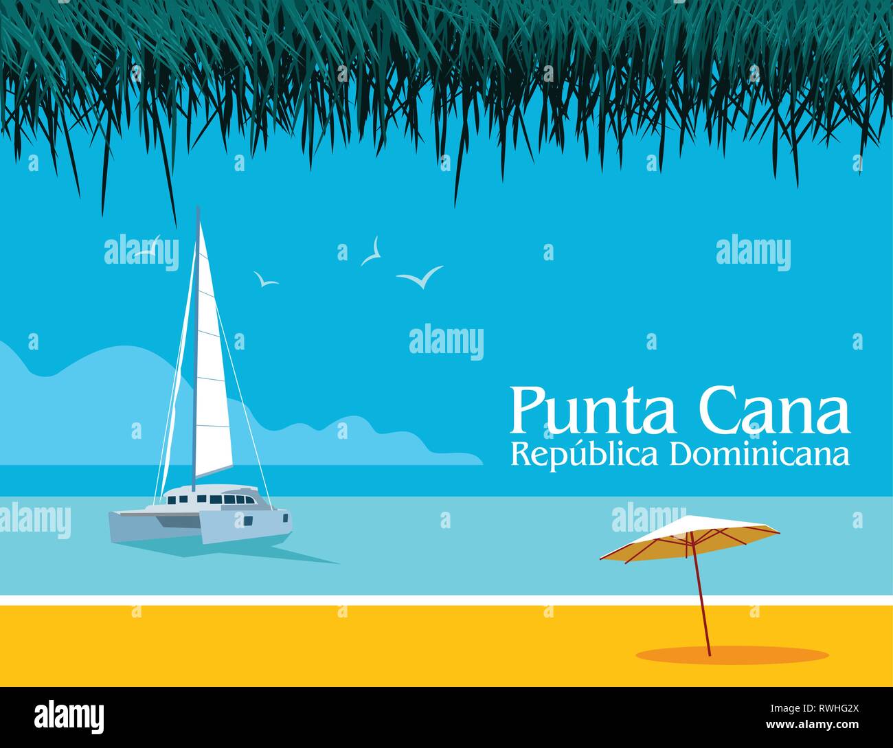 Boat punta cana Stock Vector Images - Alamy